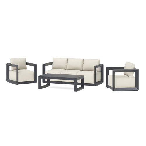 AllModern Corey Levia 4 Piece Powder-Coated Aluminum Outdoor Patio ...