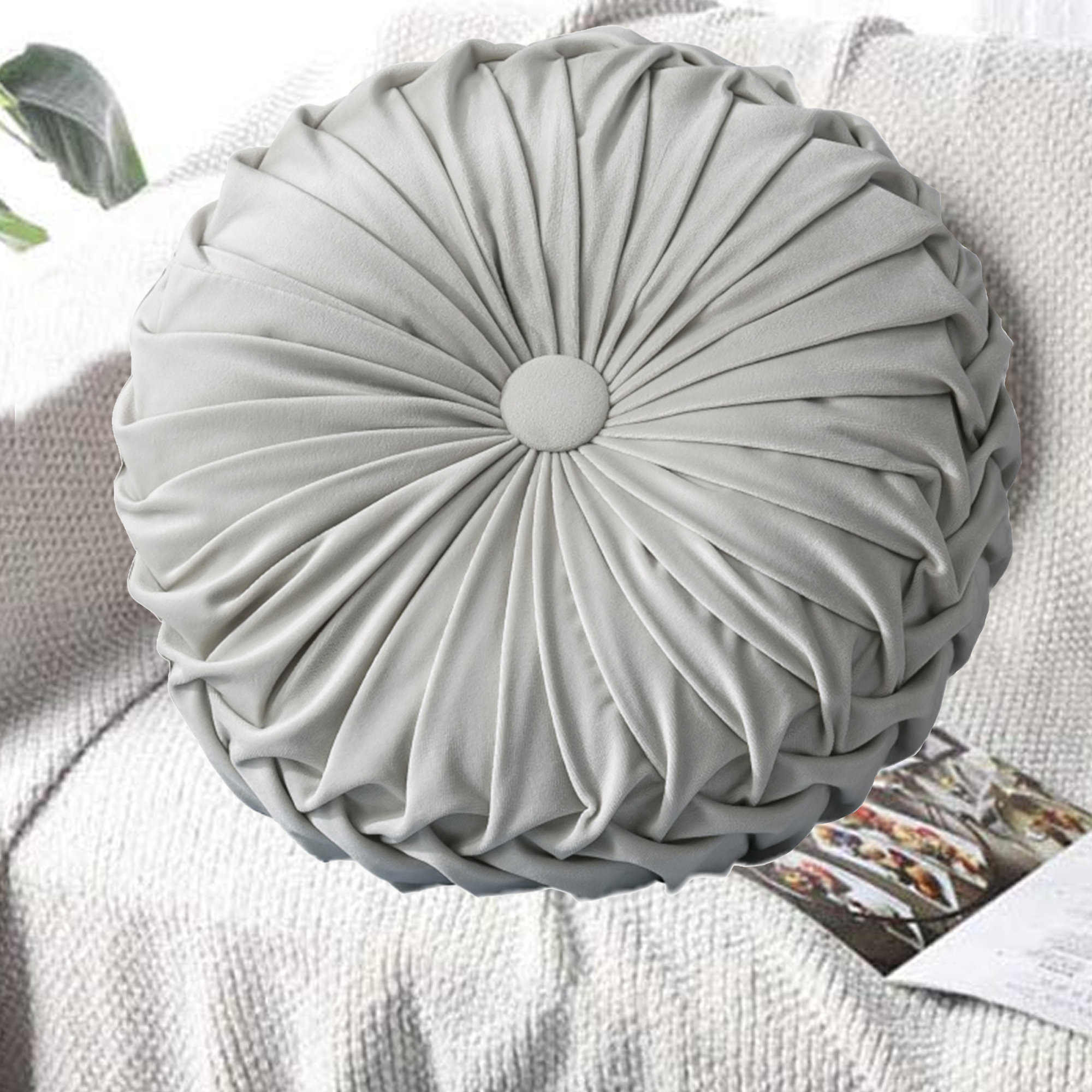 House of Hampton® Evaan Nicolas Tufted Round Decorative Throw Pillow ...
