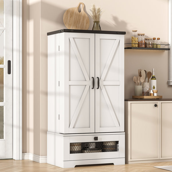 Gracie Oaks 47'' Kitchen Pantry Cabinet, Kitchen Pantry Storage Cabinet ...