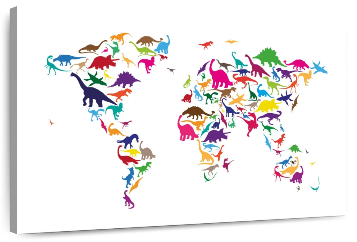 Breakwater Bay Aliaz Dinosaur Map Of The World IV | Wayfair
