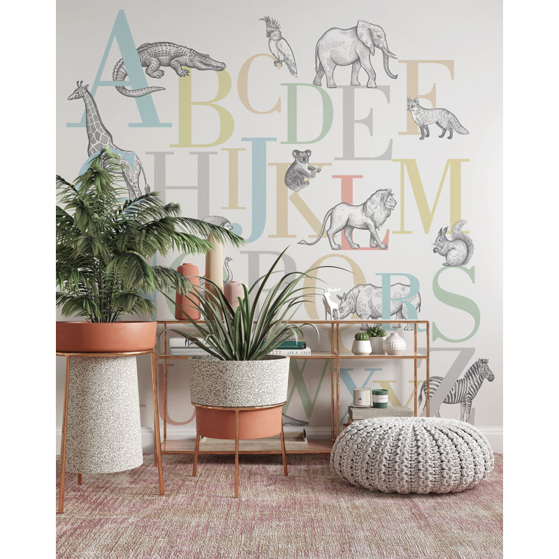 wallpaew Colorful Alphabet Wallpaper Kids Room Wall Decor | Wayfair