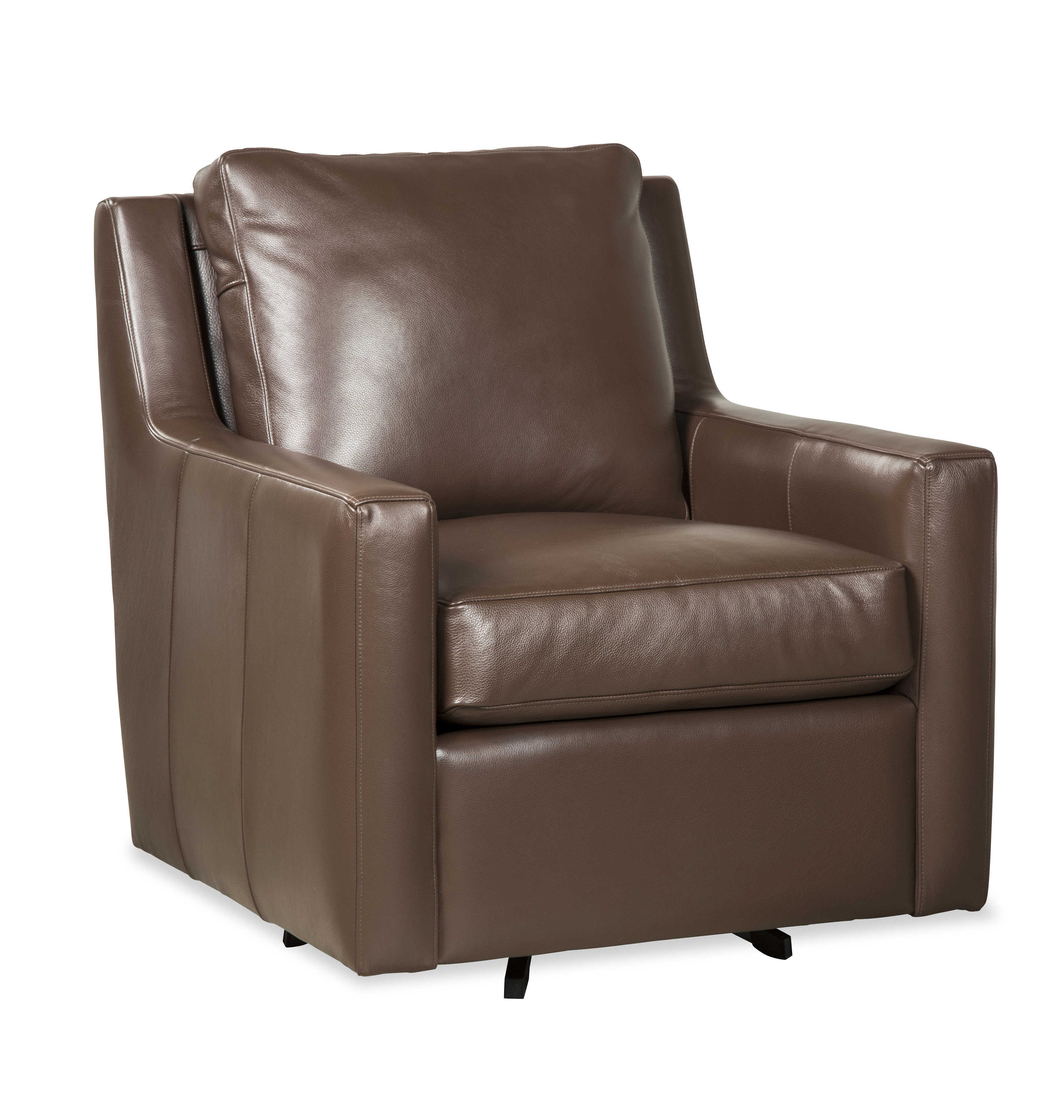 Latitude Run® Laeloni 32" Wide Top Grain Leather Swivel Armchair ...