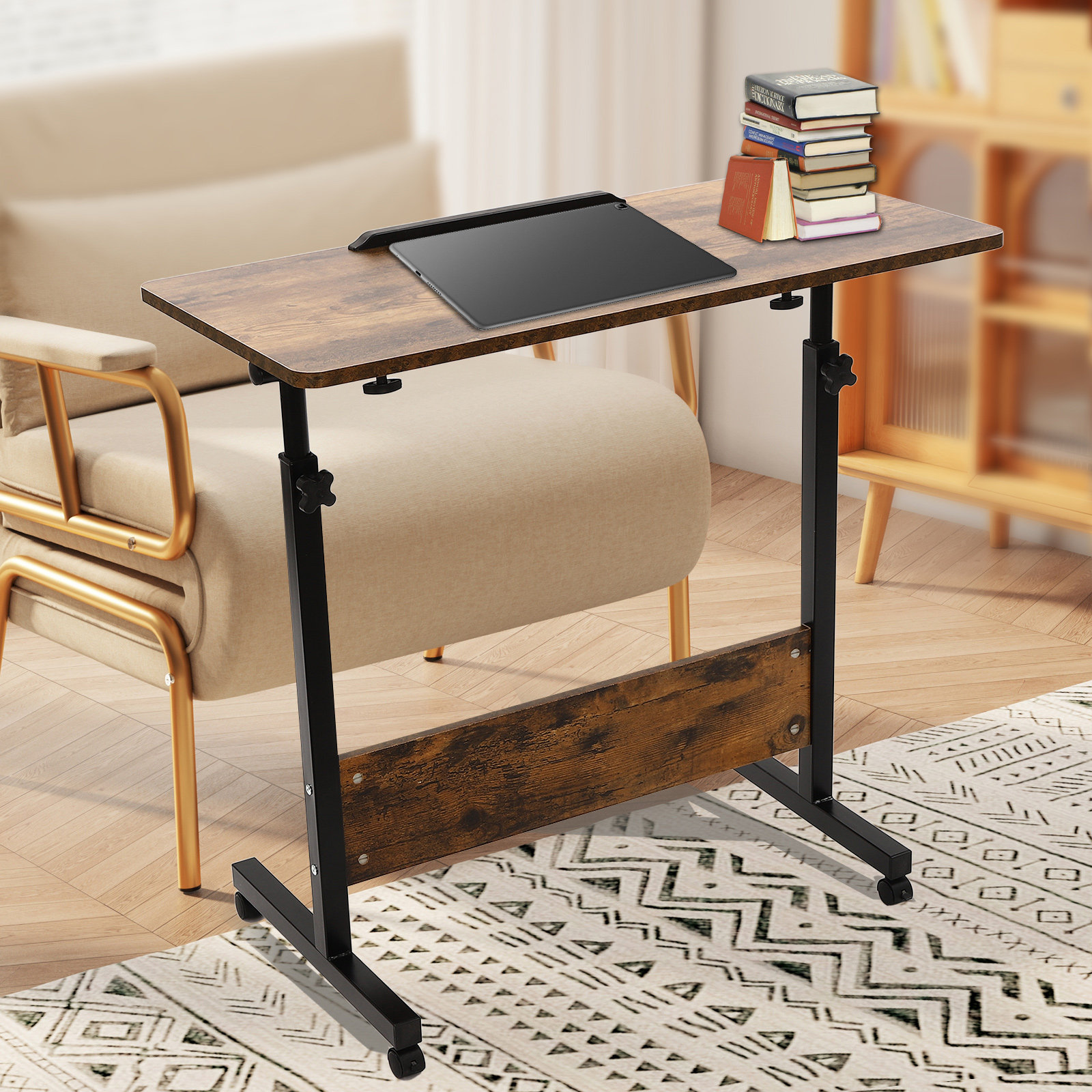 17 Stories Portable Laptop Desk Standing Desk Rolling Computer Stand ...