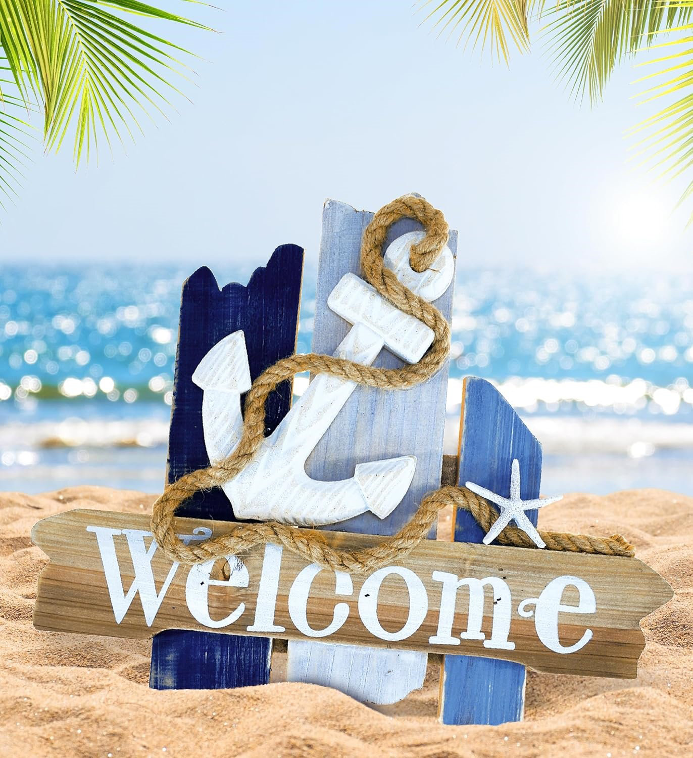 Breakwater Bay Global Atlantic Anchor Welcome Nautical Decor Sign ...