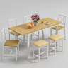 Gracie Oaks Farmhouse Style 7-Piece Dining Table Set For 4-6 People, 63 ...