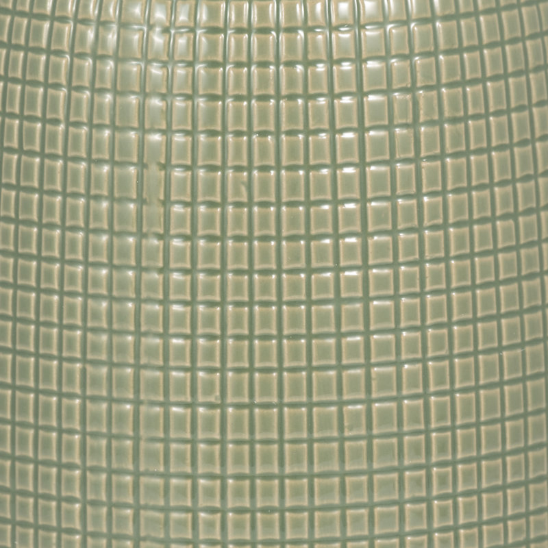 Ivy Bronx Harmanjit Textured Modern 19"H Ceramic Cylinder Mesh Table ...