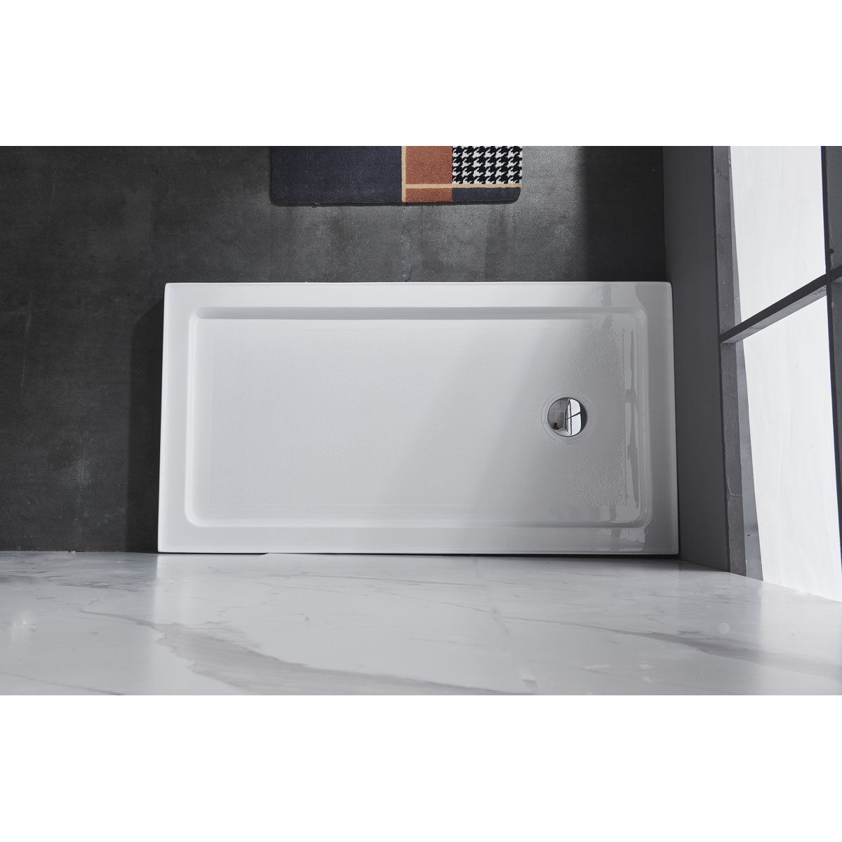 ANDVIN 60" X 32" Acrylic White Single-Threshold Shower Base by Left or ...