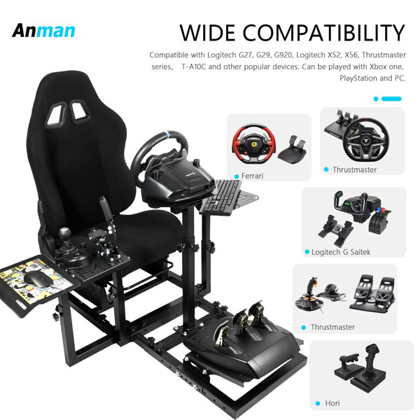 Anman Flight Simulator Bracket Racing Simulator Stand NO Steering Wheel ...