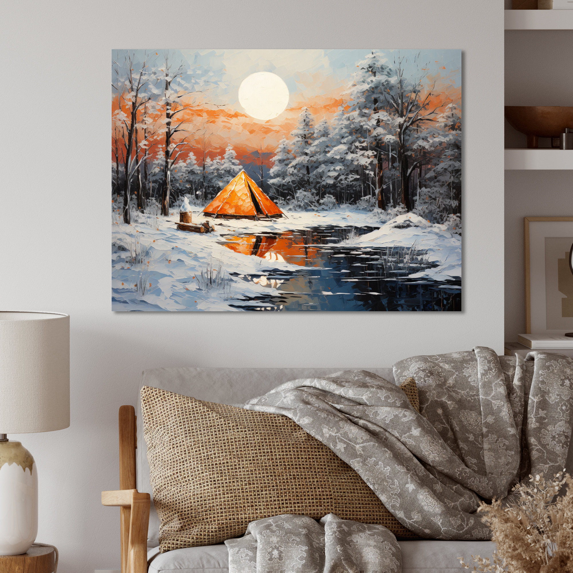 Millwood Pines Winters Camping Glow III - Landscapes Print on Metal ...