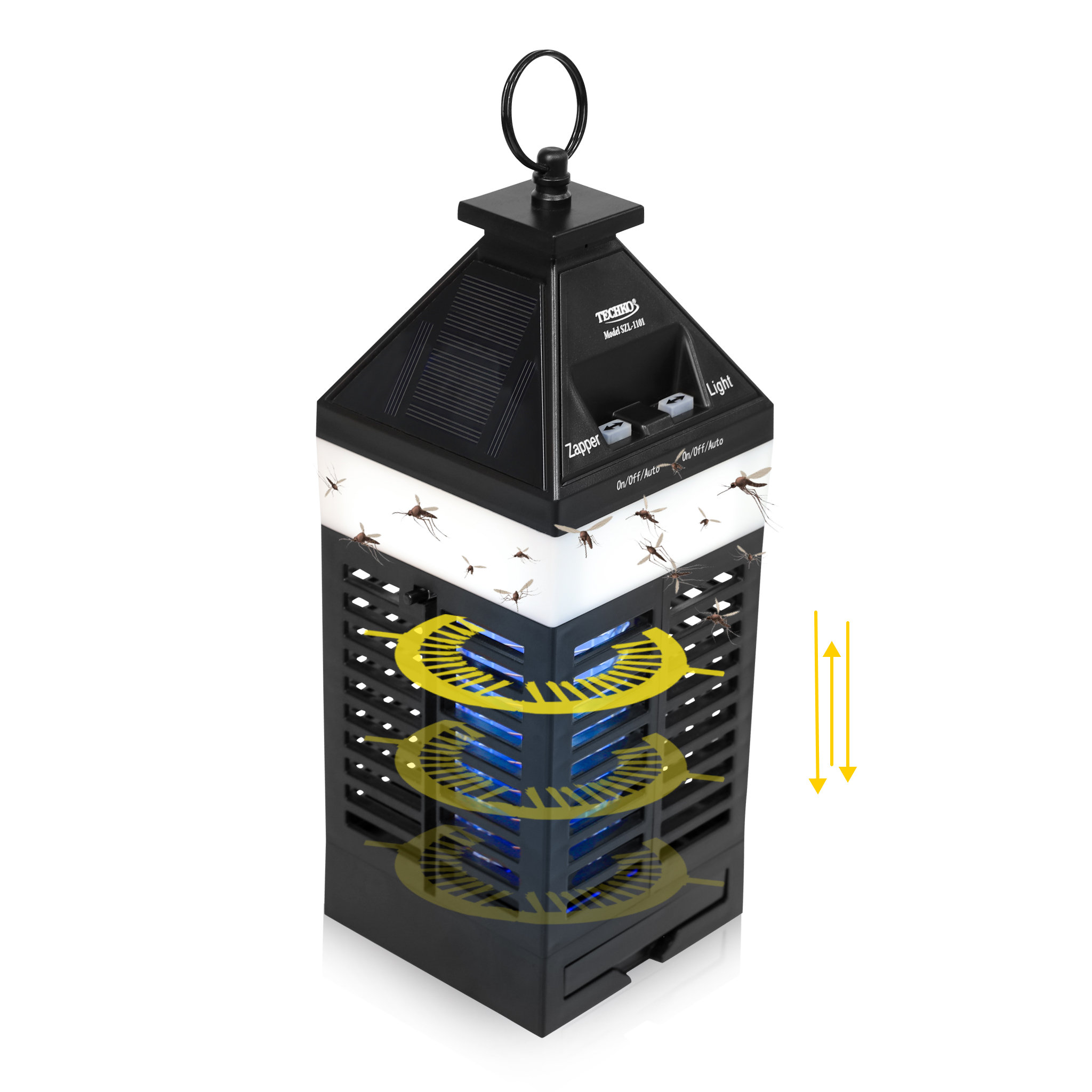 Techko Solar Bug Zapper Lantern with 360º Easy-Clean Brush & Reviews ...