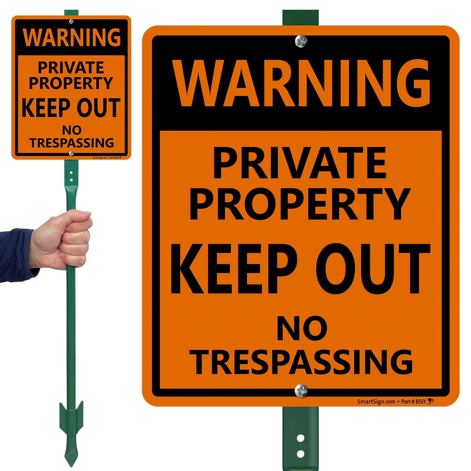 SmartSign Warning - Keep Out, No Trespassing Sign and Stake Kit | Wayfair