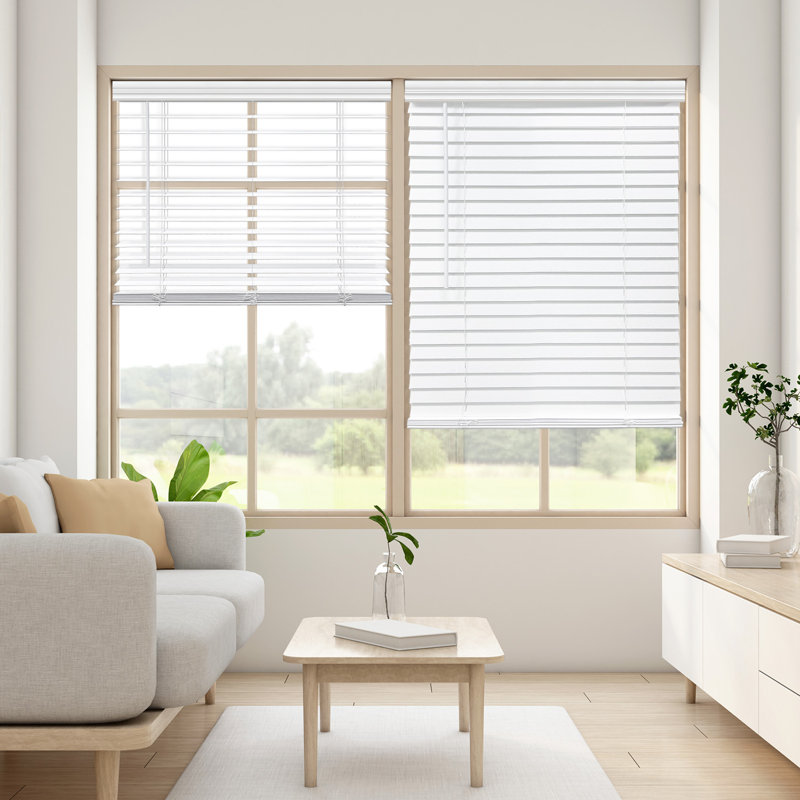 Décor Elements 2 inch Room Darkening, Cordless Faux Wood Holizontal ...