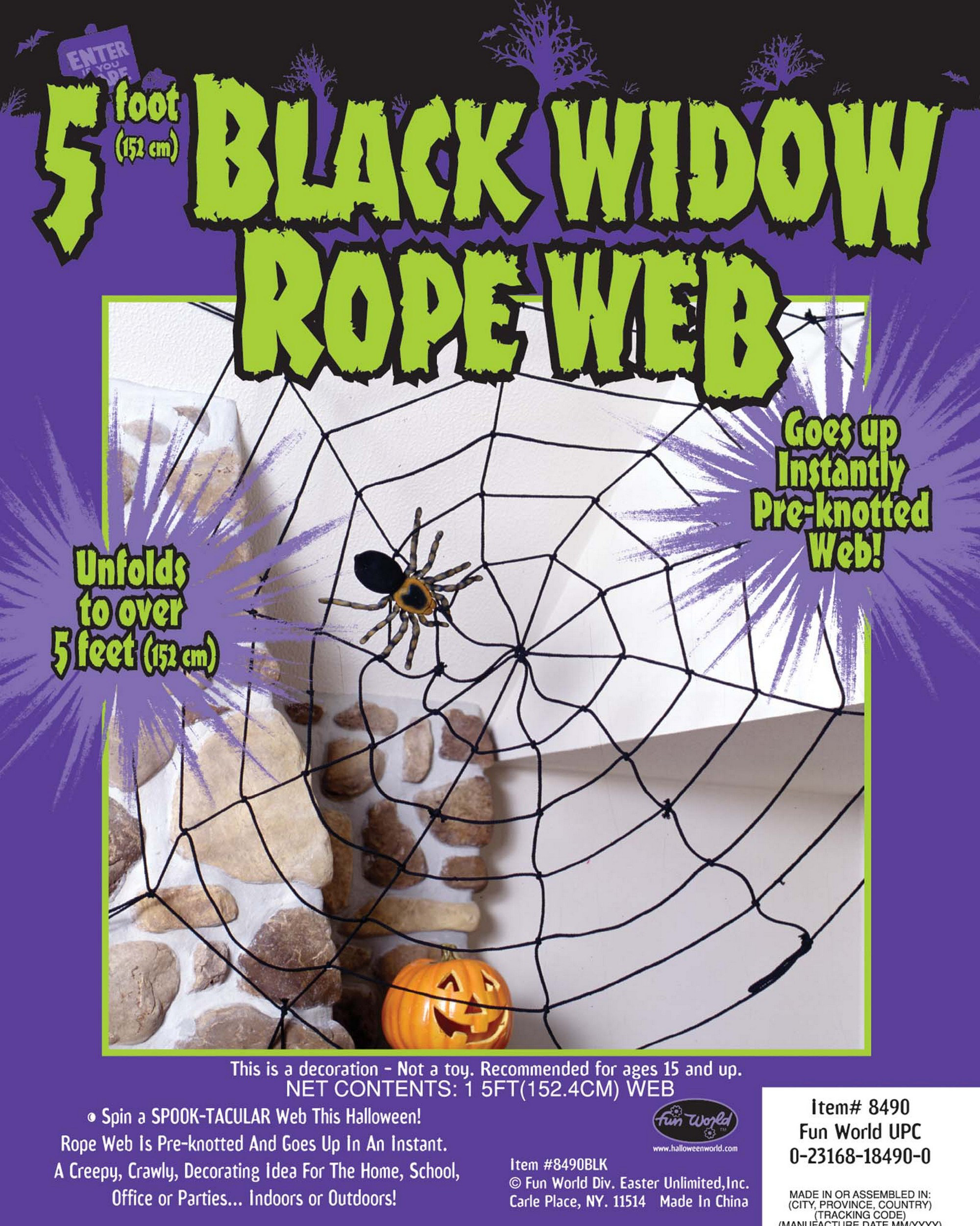 The Holiday Aisle® Gulkis 5 Ft. Black Spider Web Rope | Wayfair