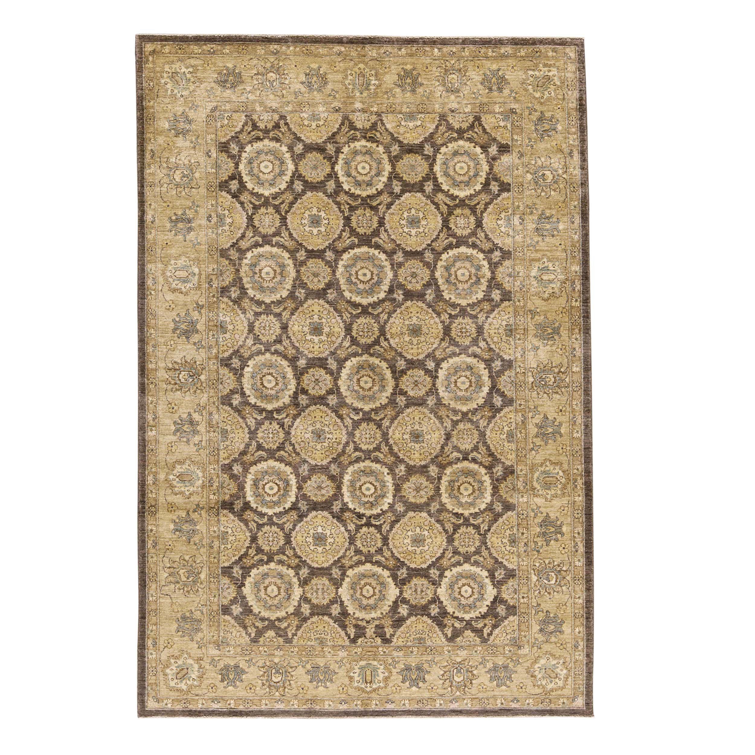 Bokara Rug Co., Inc. One-of-a-Kind 5'11" x 8'10" Area Rug in Brown/Gold ...