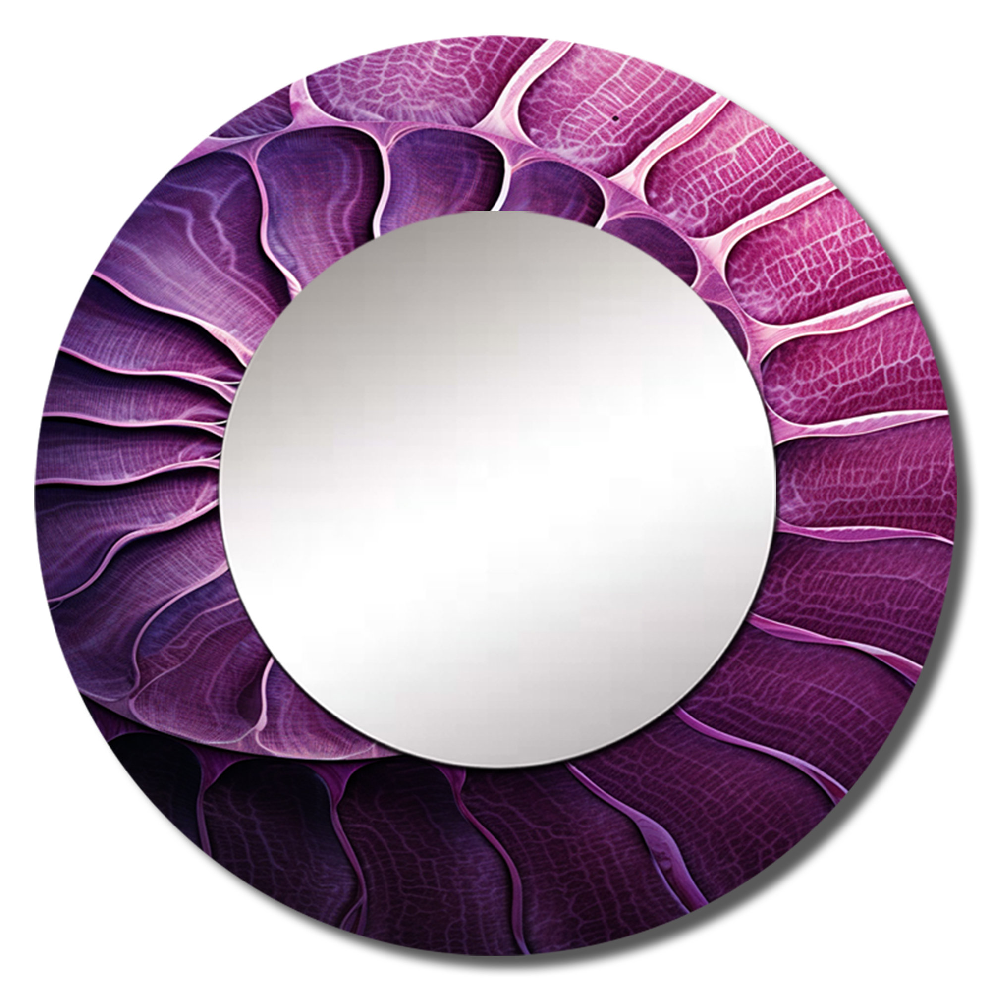 East Urban Home Nautilus Plum Shellfish I - Nautilus Round Mirror Wall ...