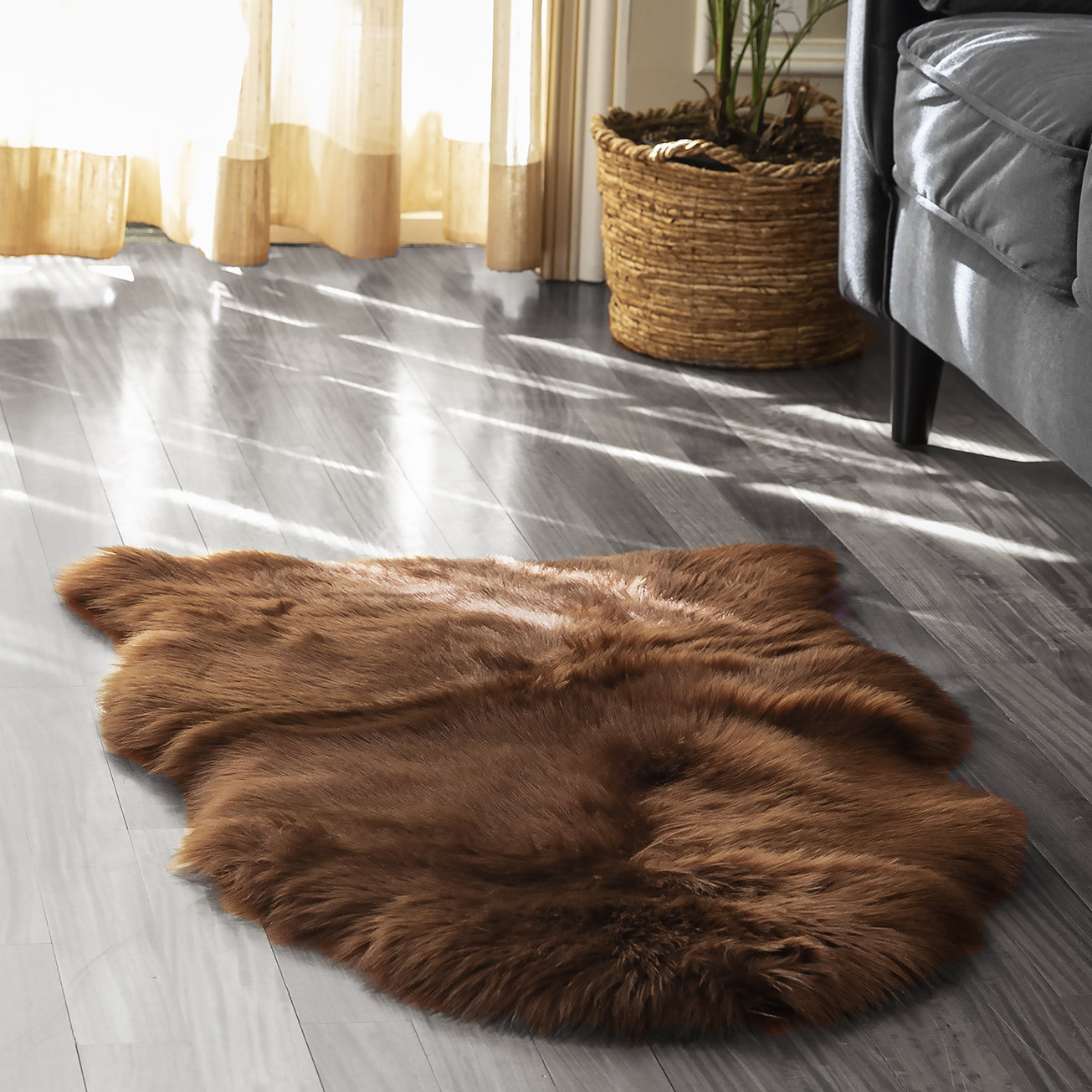 Walk On Me Single Pelt Brown Area Rug - 2' x 3' | Wayfair