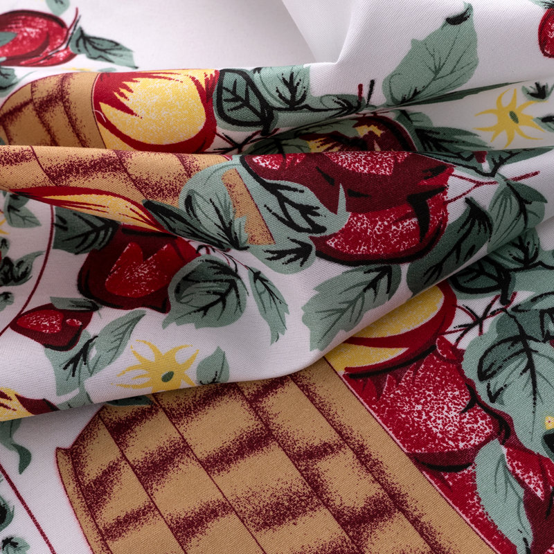 August Grove® Margate Fruit Basket Kitchen Curtain Set | Wayfair