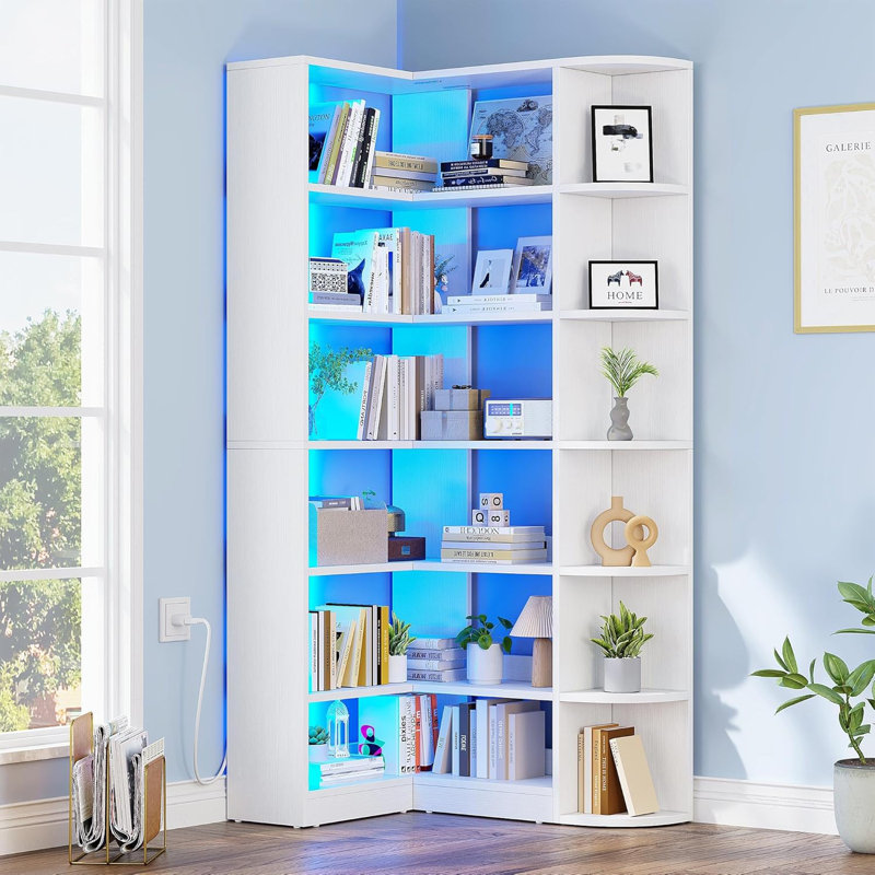 Ivy Bronx Nattalee Corner Bookcase | Wayfair