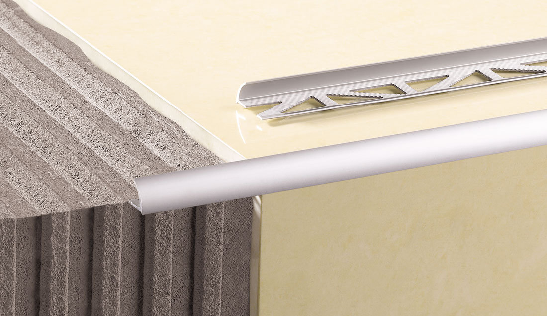 Cezar Oval Edge Profile For 7/16" Tile, 8' (96") L, Anodized Aluminum ...