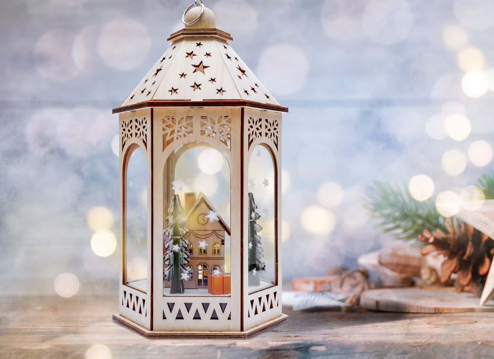 The Seasonal Aisle Cream/Brown Cottage Lantern | Wayfair.co.uk