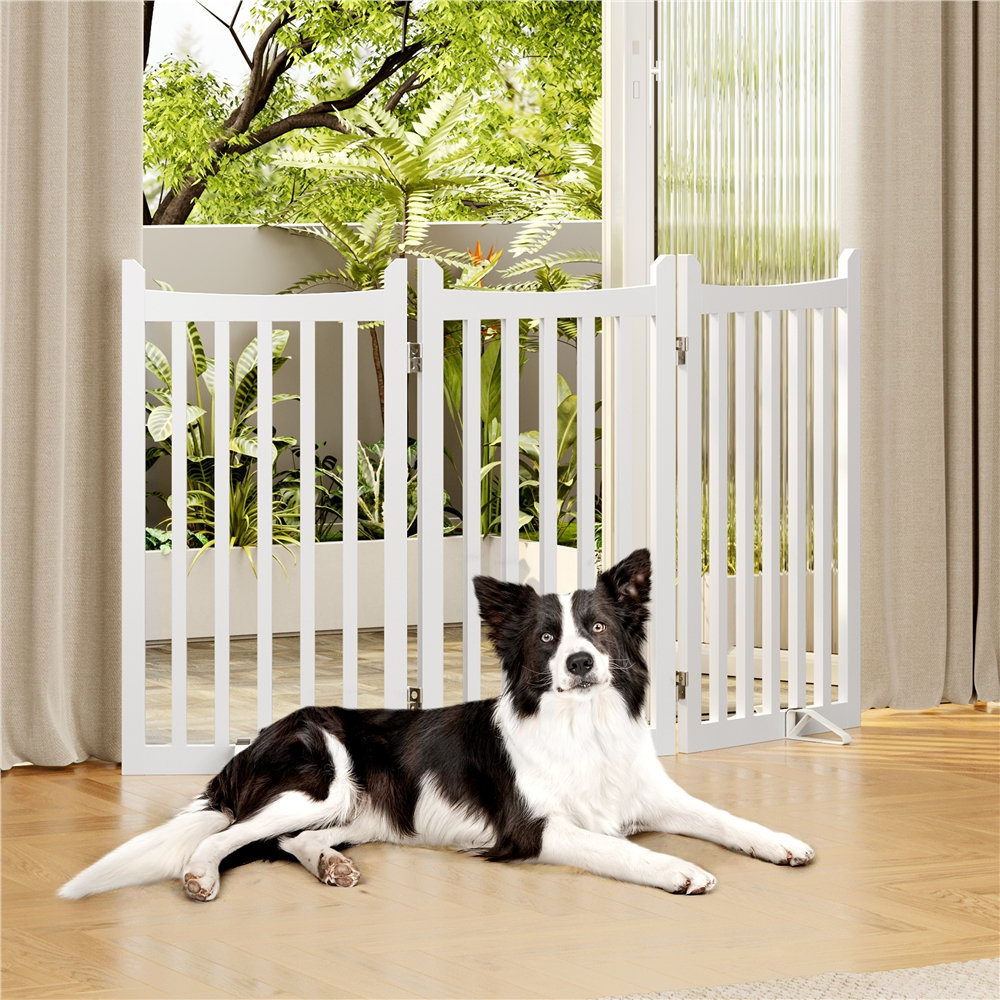 Tucker Murphy Pet™ Dorchen 3-Panel Freestanding Wooden Pet Gate Folding ...