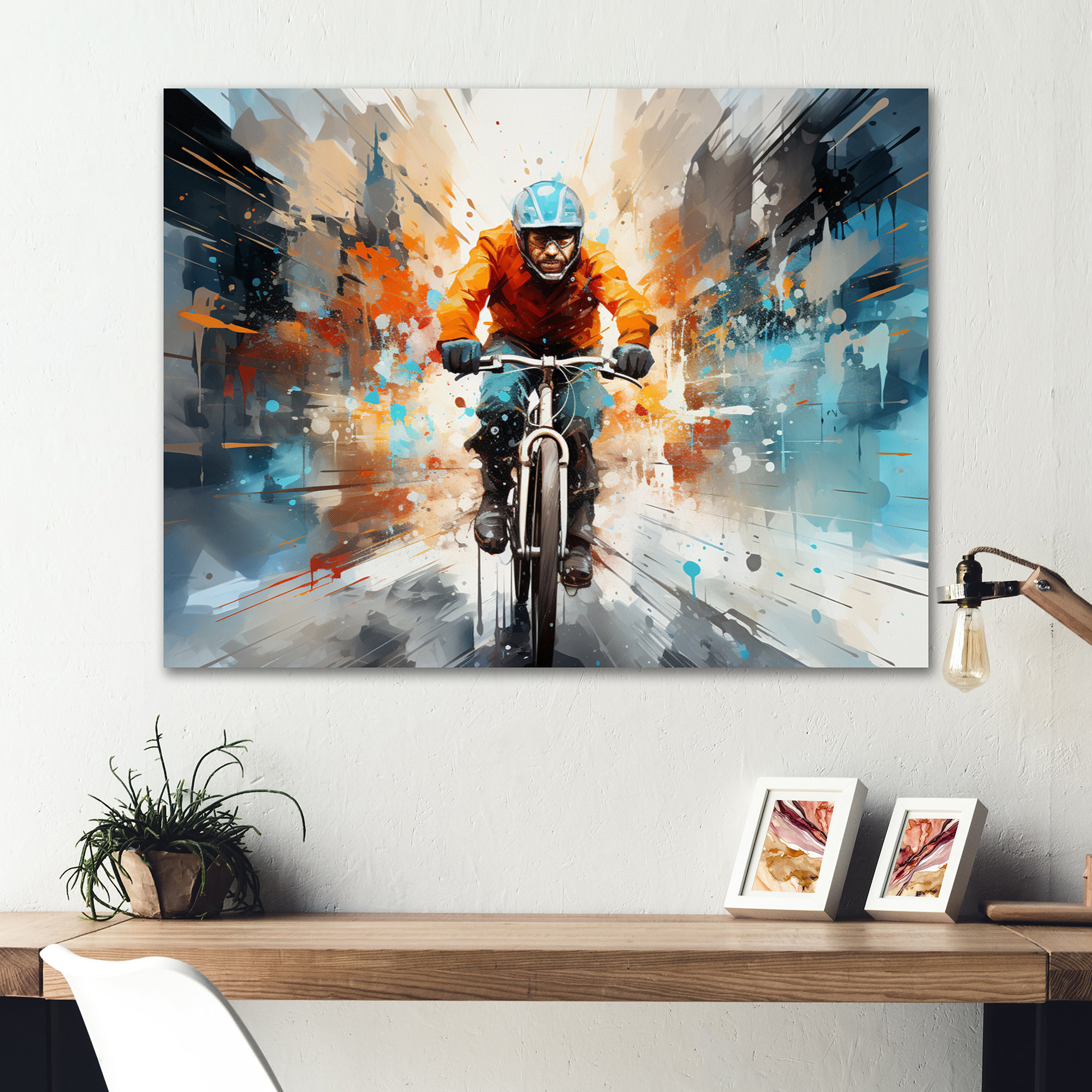 Winston Porter Bicycle Abstract Urban Cyclists - Transportation Metal ...
