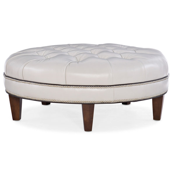 Bradington-Young XL Well-Rounded Leather Ottoman | Wayfair