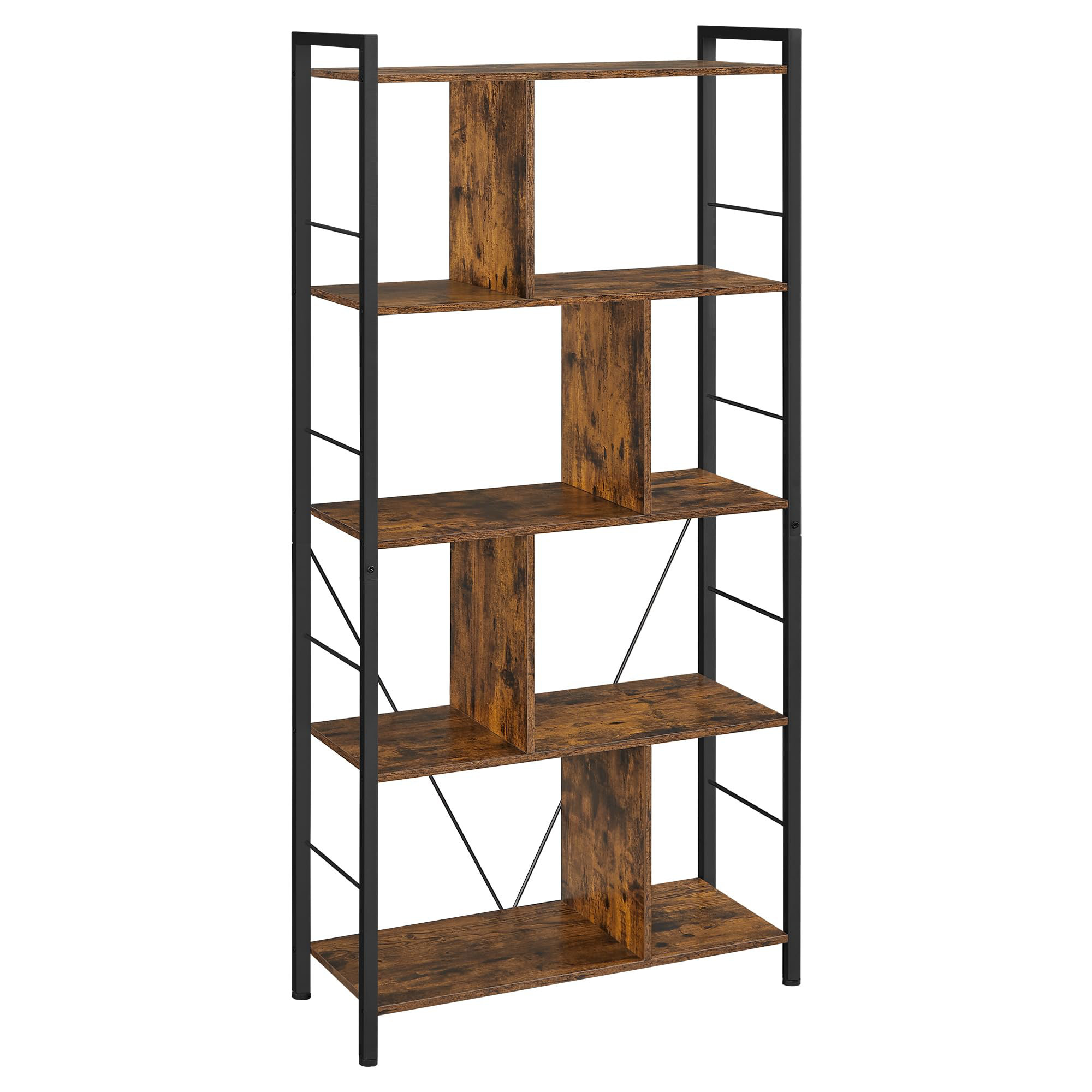 17 Stories 5-Layer Bookcase, Storage Shelf Unit, Display Shelf With ...