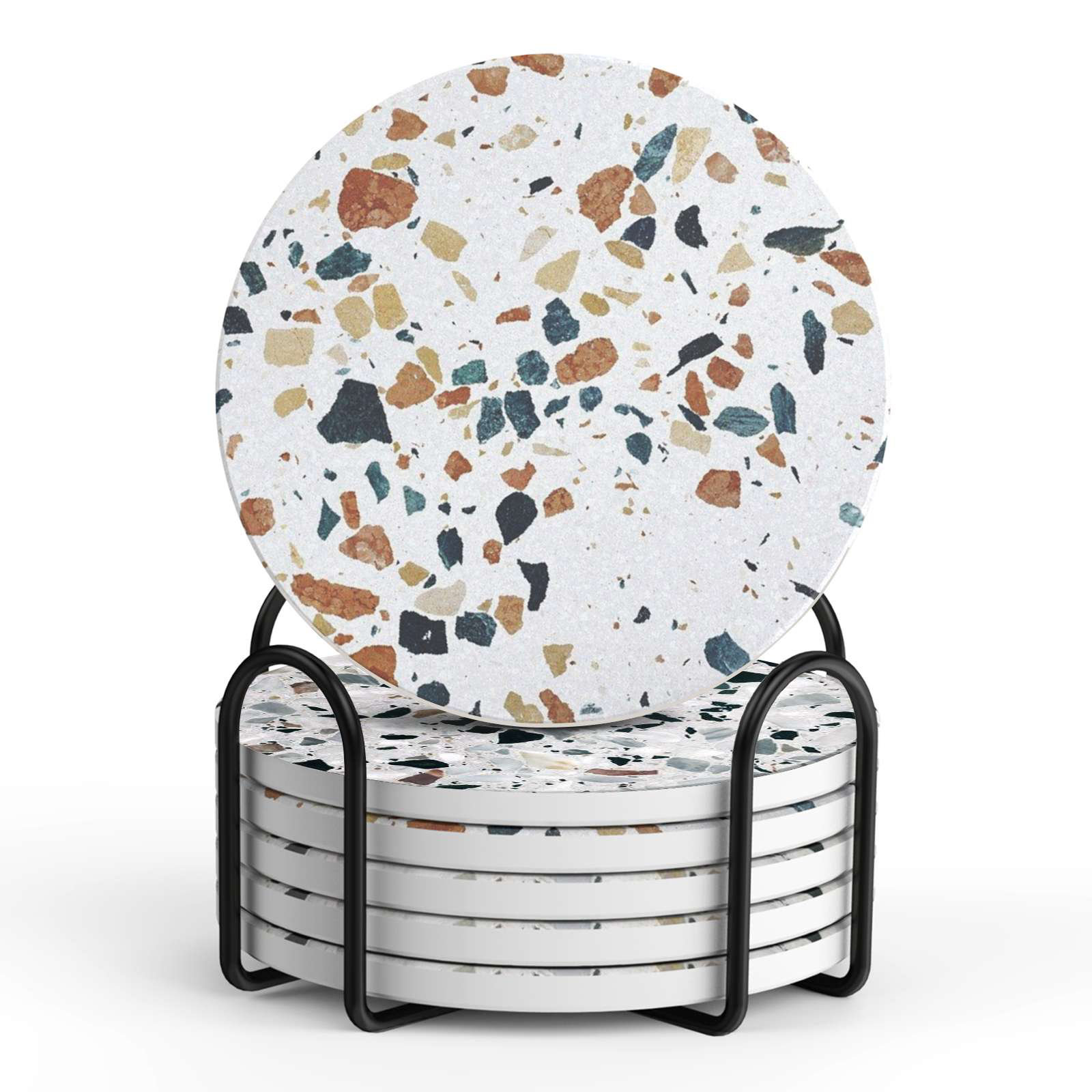 LIFVER Pebble Coaster Set - 6 Piece with Holder | Wayfair