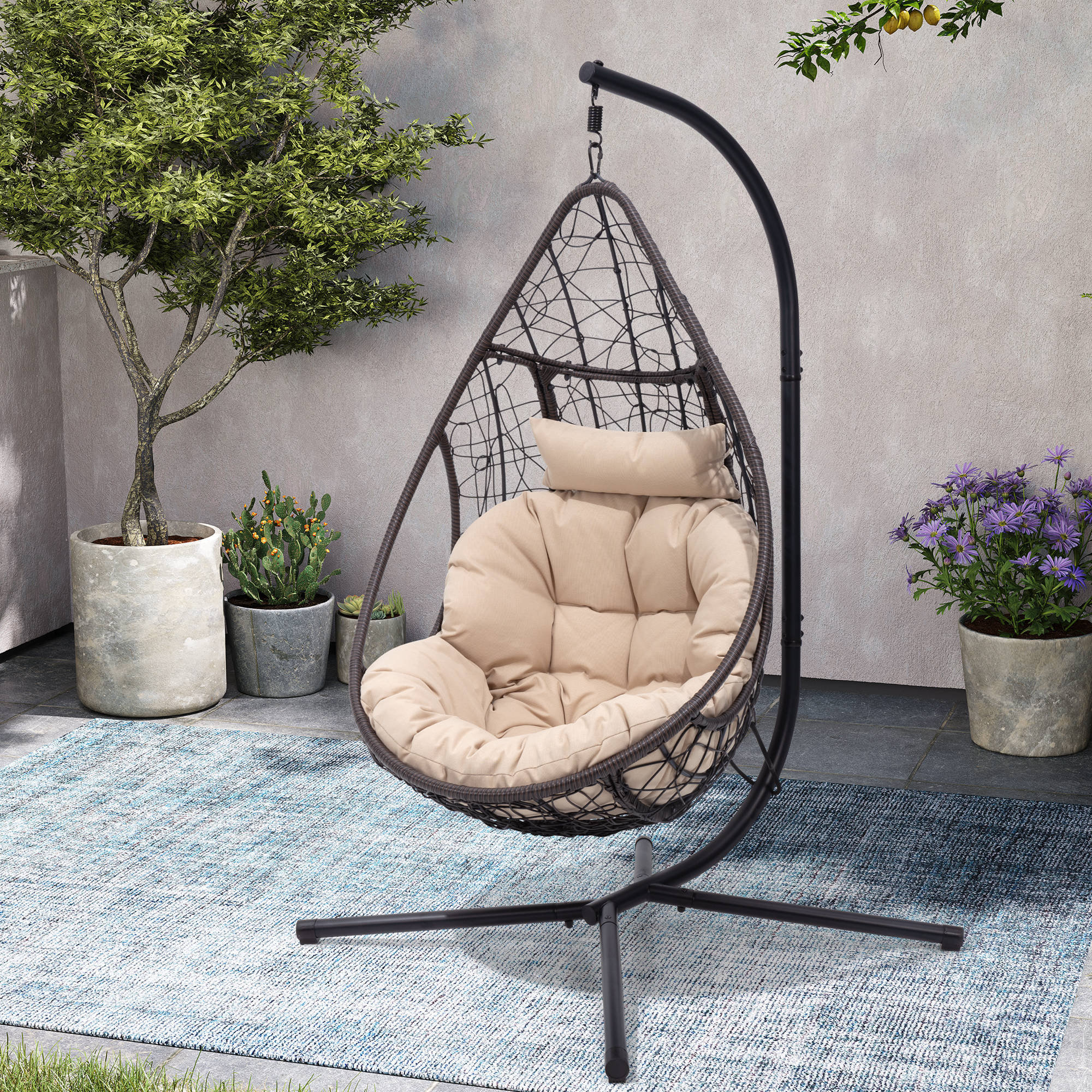 Dakota Fields Outdoor Hanging Chair Swing Hammock Chair With Stand ...