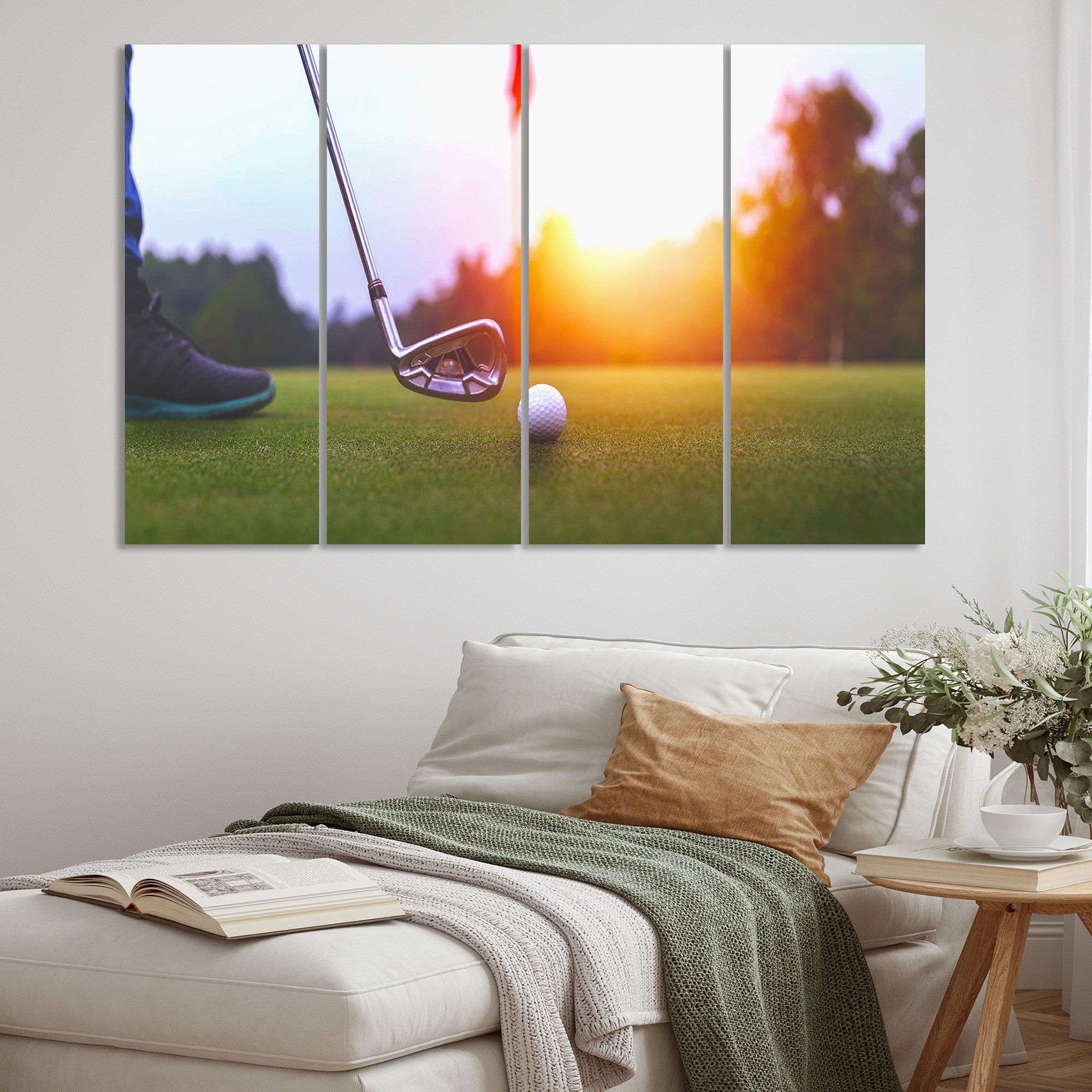Design Art Golf Swing Excellence I - Sports Wall Art Print - 4 Panels ...