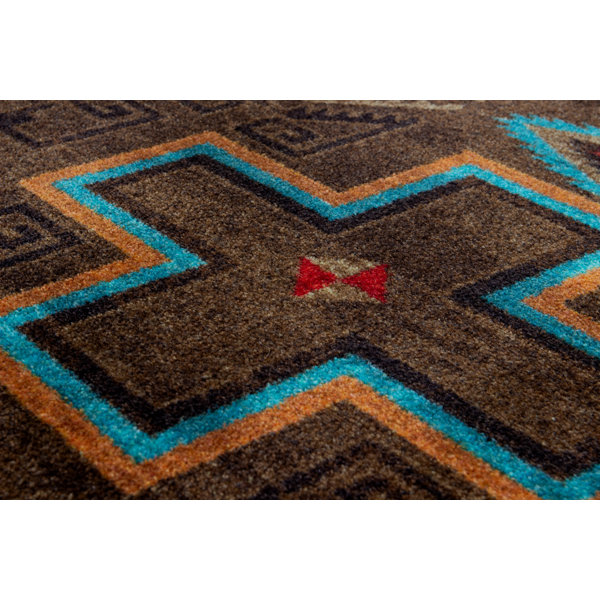 Dakota Fields Southwestern Brown/Turquoise Area Rug "& Reviews" | Wayfair