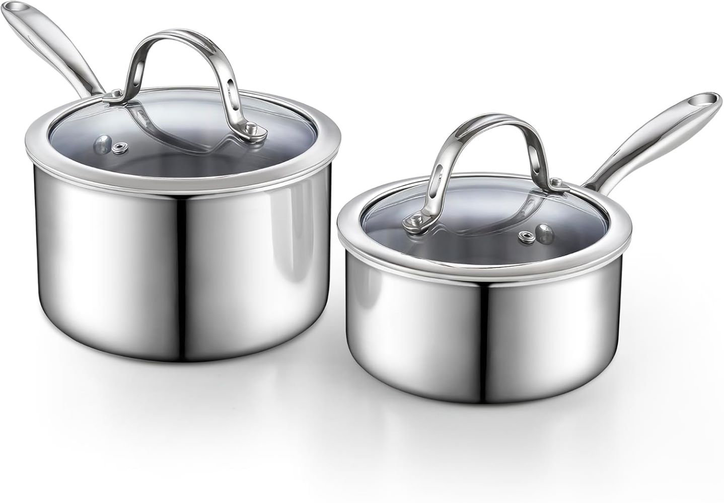 Cooks Standard Stainless Steel Saucepan Set 1.5 And 3 Quart, Multi-ply ...
