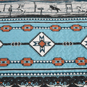 Chezmoi Collection Boone Southwestern Cowboys Rodeo Microfiber Quilt ...