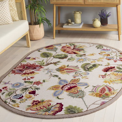 Red Barrel Studio® Chelsea Hand Hooked Wool Floral Rug & Reviews | Wayfair