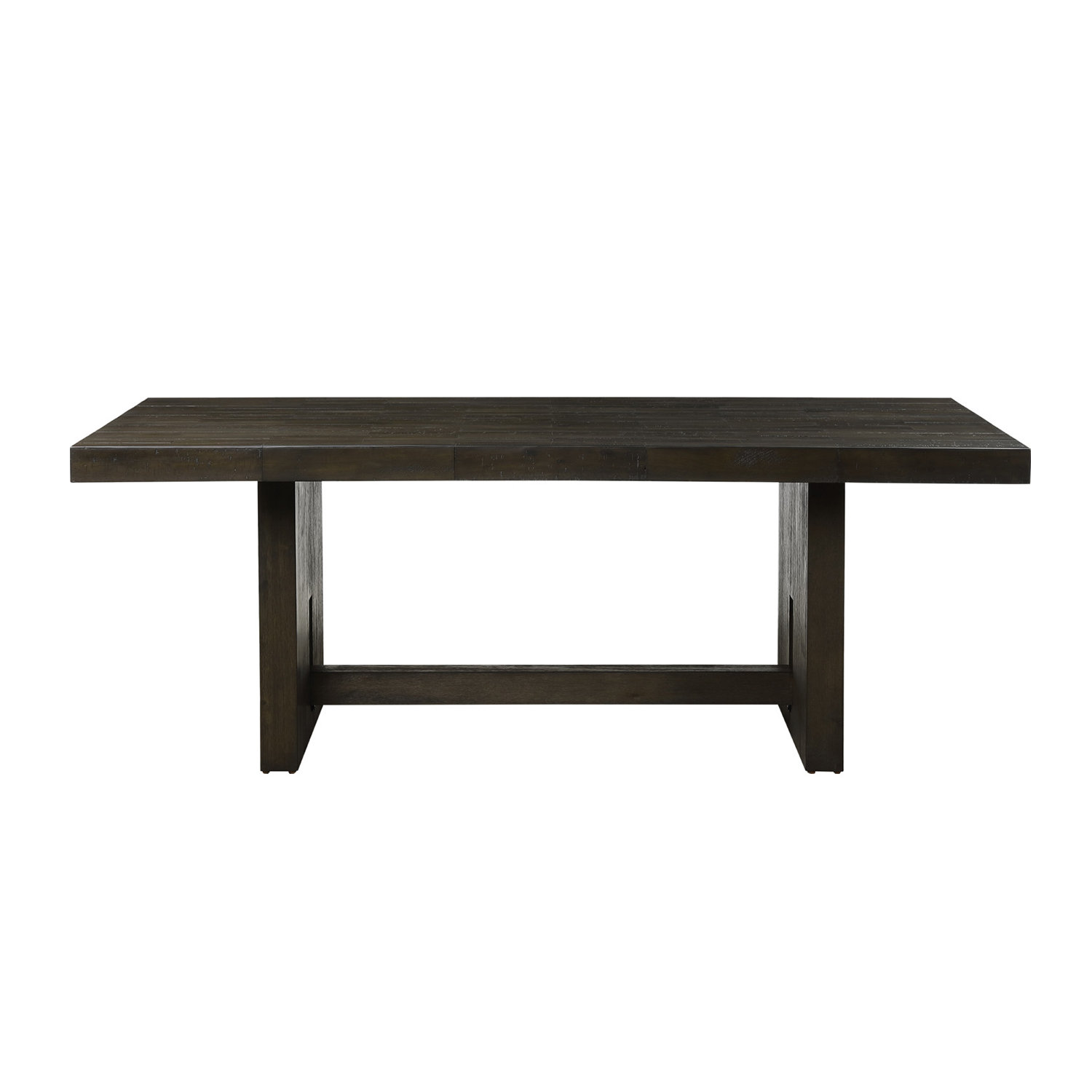 Latitude Run® Rectangular Wooden Dining Table In Distressed Walnut Finish | Wayfair