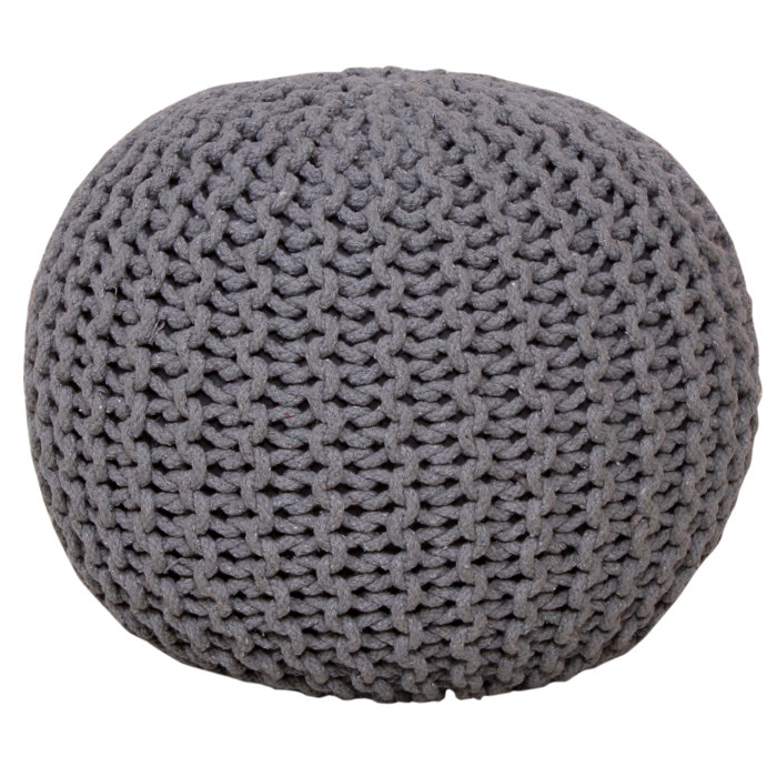 Zipcode Design Antoinette 50cm Wide Round Solid Colour Pouffe Ottoman ...