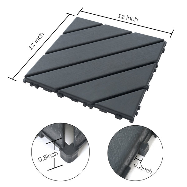 Fulocseny 12'' x 12'' Plastic Interlocking Deck Tiles & Reviews | Wayfair