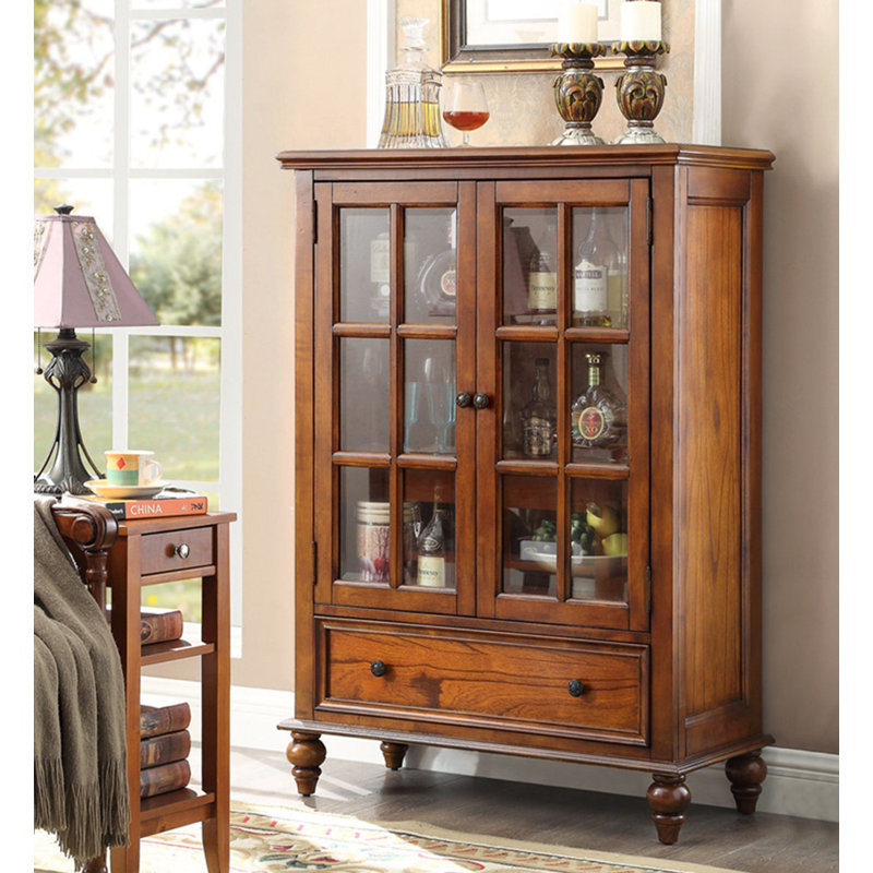 Stylistics Savvy 49.21" Chestnut Standard Solid Wood Accent Cabinet ...