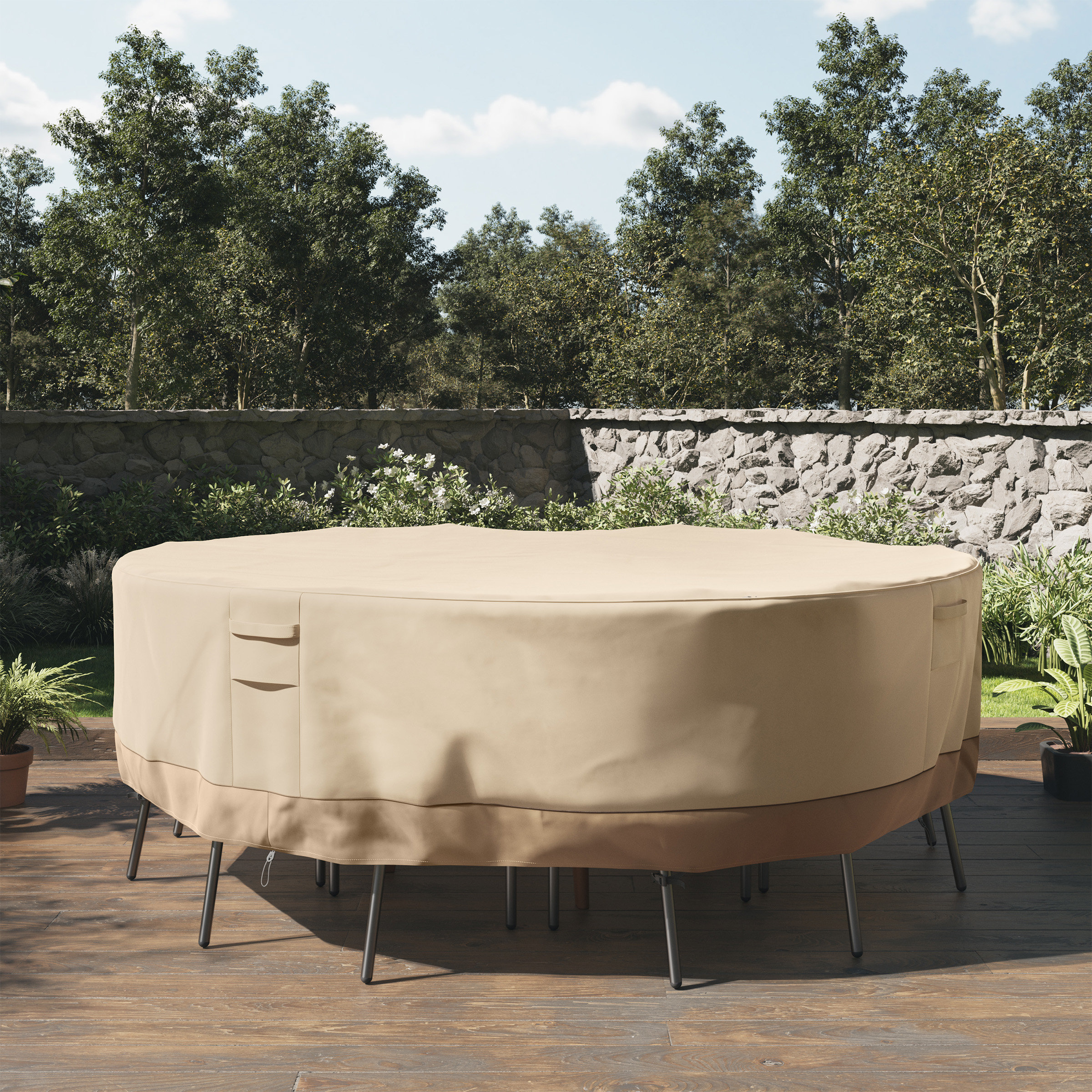 Arlmont & Co. Pure Garden Outdoor Table Cover with UV 50+ and ...
