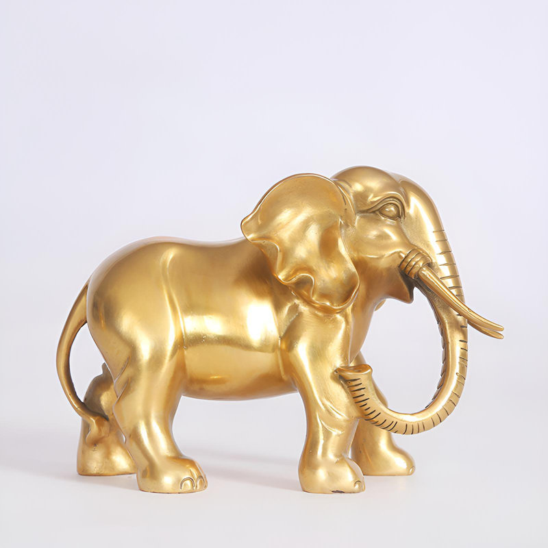 Bungalow Rose Brass Elephant Ornament: Home Foyer, Office, Corporate ...