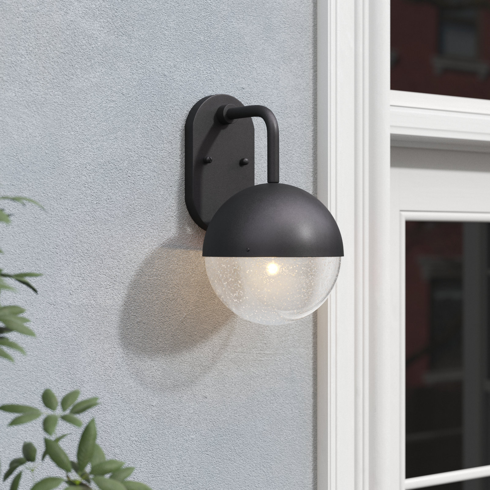 Wade Logan® Aviya Matte Black 13.5'' H Integrated LED Outdoor Wall ...