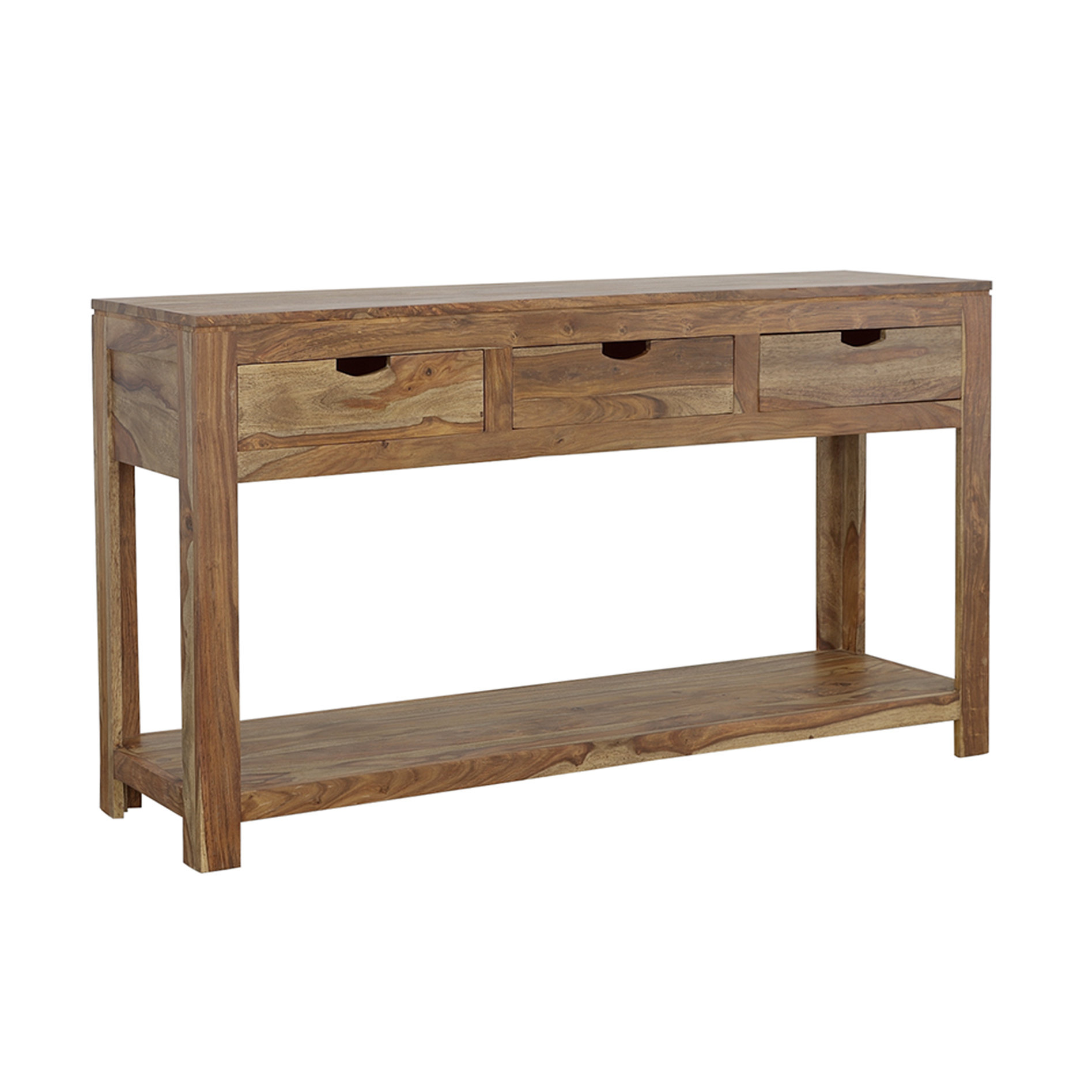 Dakota Fields Three - Drawer Console Table, Lower Shelf, Organic Finish ...