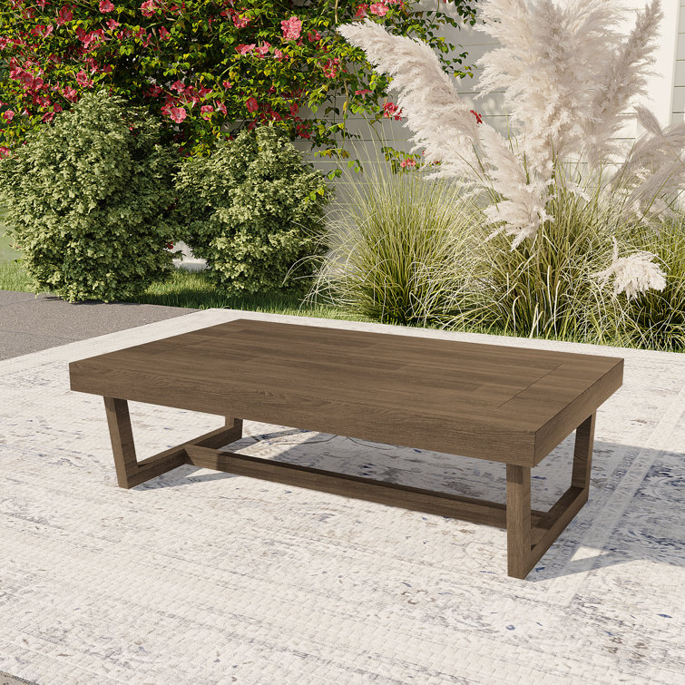 Gracie Oaks Polett Rectangular Outdoor Coffee Table & Reviews - Wayfair ...