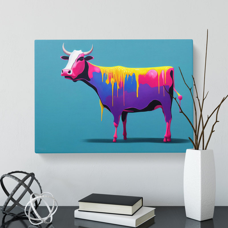 Natur Pur Cow Paint Drips Vol.2 Abstract - Wrapped Canvas | Wayfair.co.uk