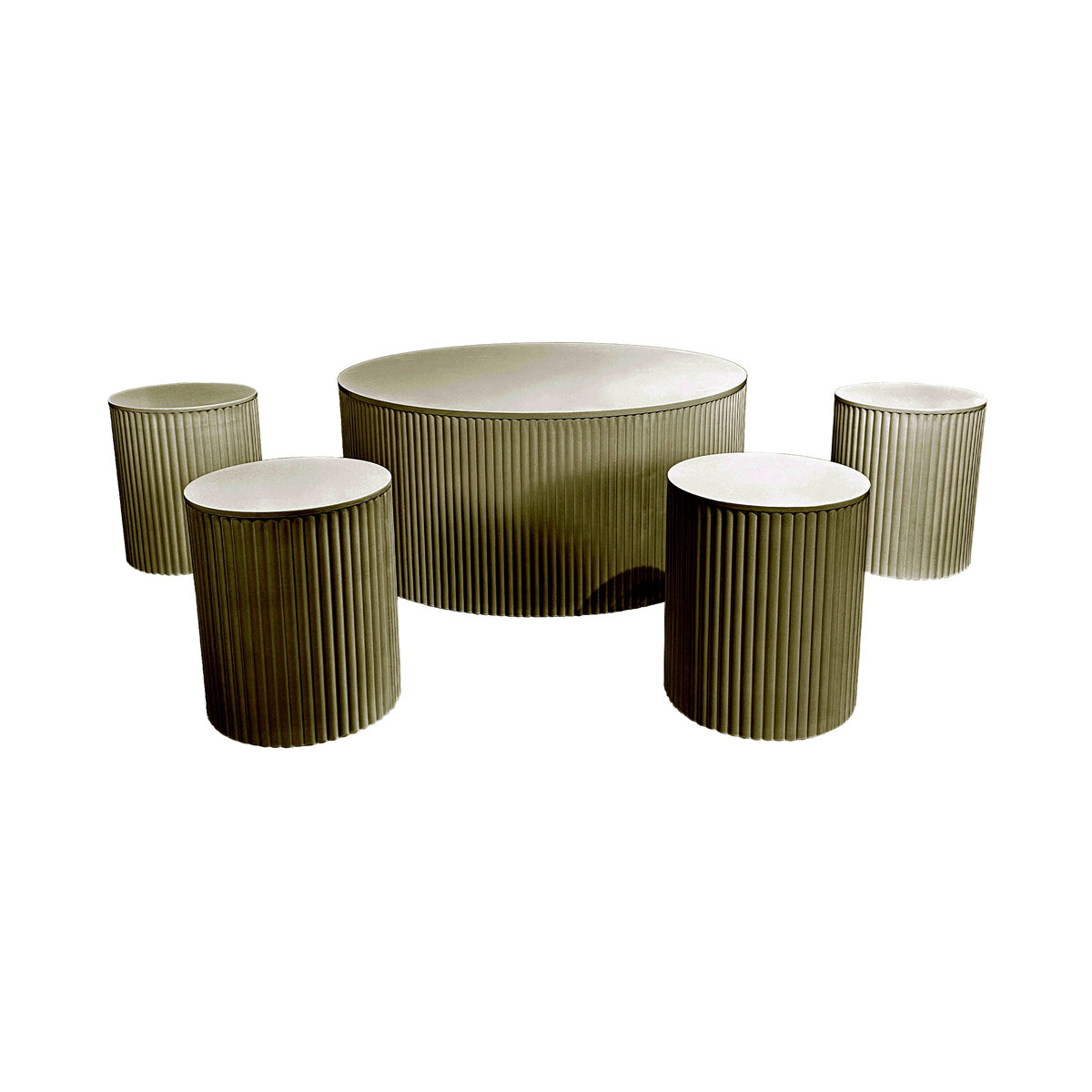 Hokku Designs Wave Stripe Coffee Tables Set Of 5, One 35.43" Coffee ...