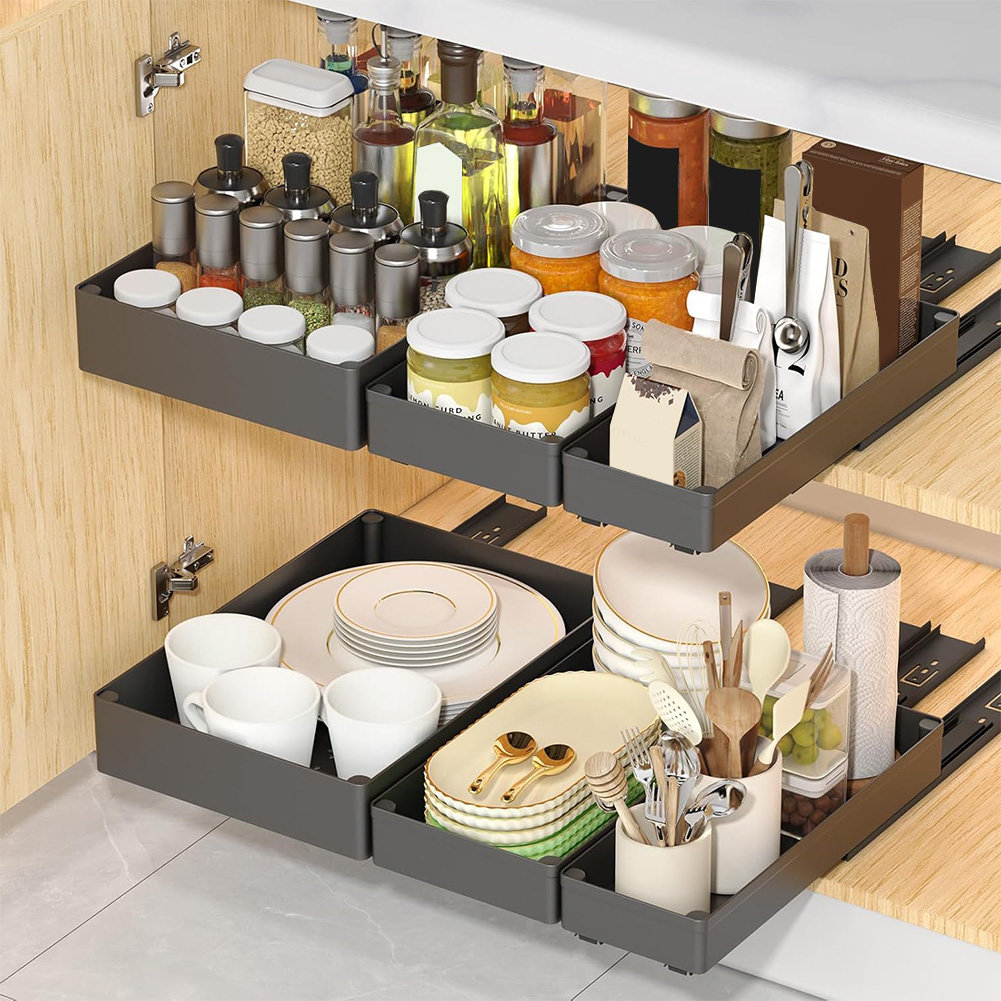 Rebrilliant Pull Out Kitchen Storage Slide Out Drawer for Cupboard Pull ...