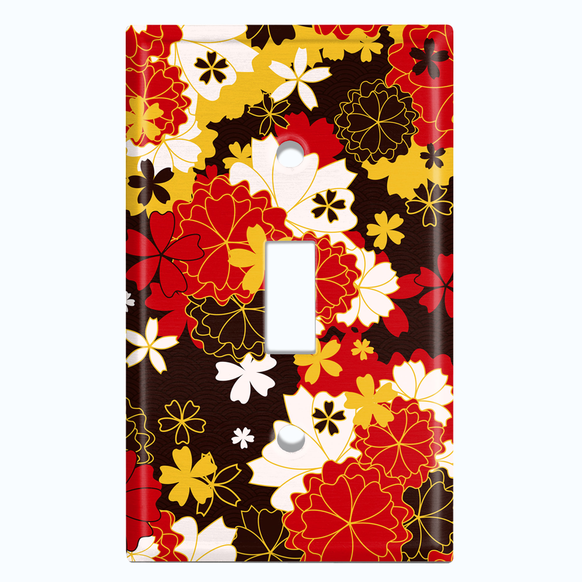 WorldAcc Japanese Flower 1-Gang Toggle Light Switch Wall Plate | Wayfair