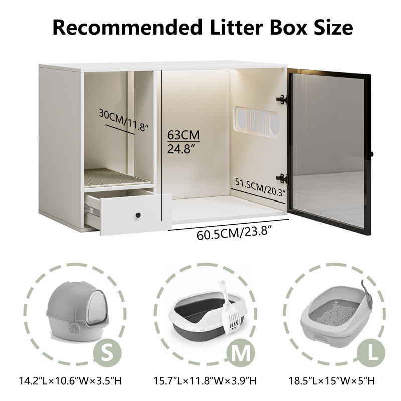 Tucker Murphy Pet™ Cat Litter Box Enclosure Modern Furniture Style 37 ...