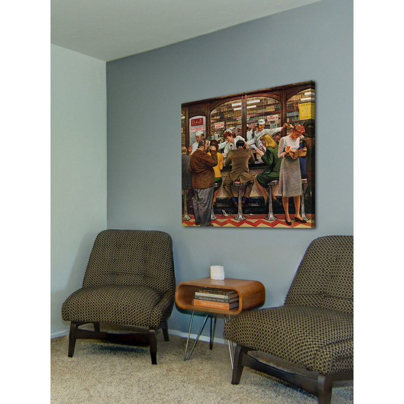 Marmont Hill Lunch Counter On Canvas by John Falter Painting | Wayfair